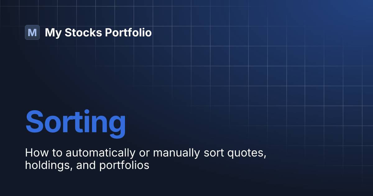 Sorting | My Stocks Portfolio