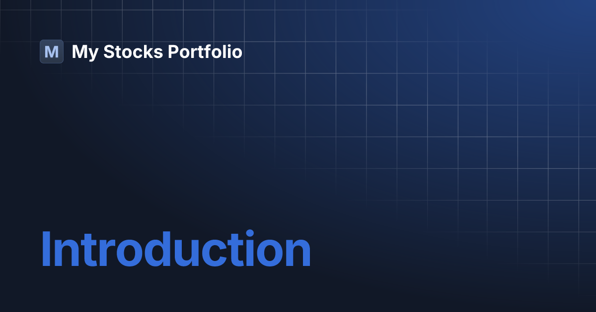 Introduction | My Stocks Portfolio